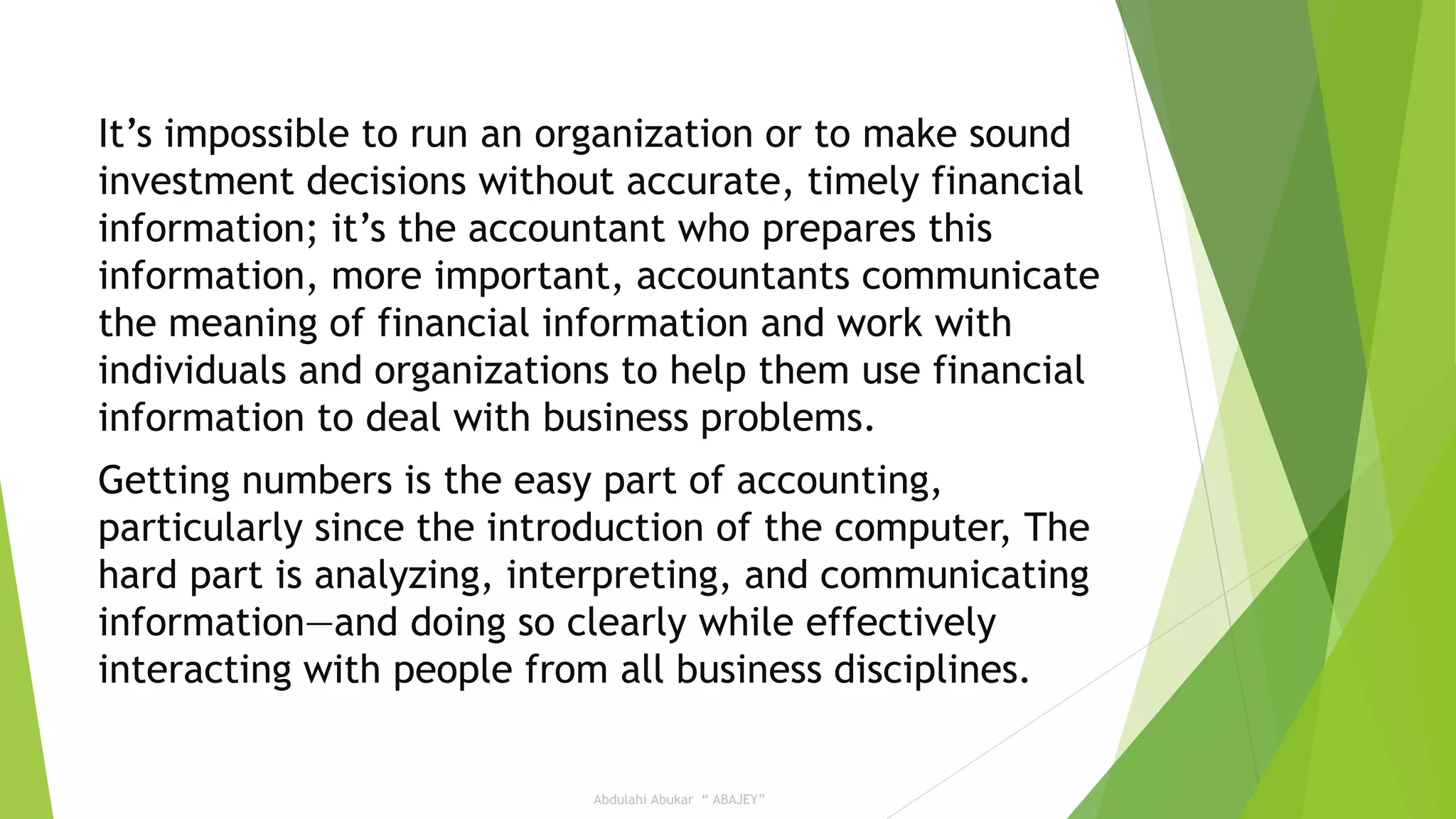 7 the role of accounting in business | PPTX