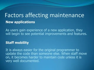 7. The Software Development Process - Maintenance | PDF