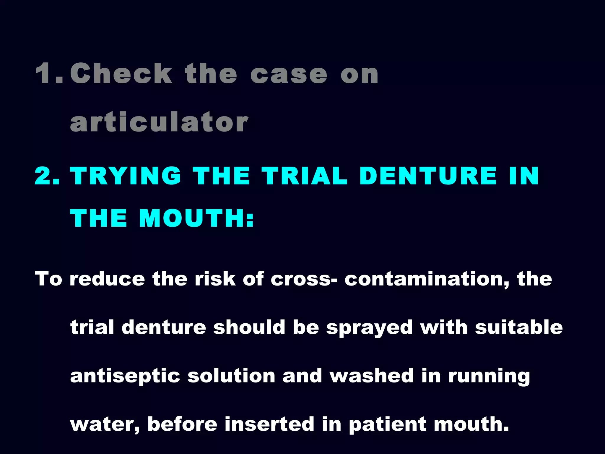 7 try-in of the wax trial complete denture | PPT