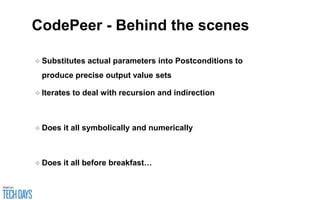 Tech Days 2015: CodePeer - Introduction and Examples of Use | PPT