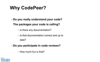 Tech Days 2015: CodePeer - Introduction and Examples of Use | PPT