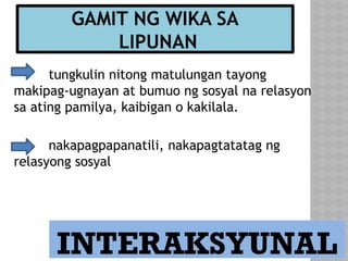 Tungkulin ng WIKa pptx for grade 11 SHS students | PPTX