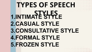 TYPES OF SPEECH STYLES FOR THE SUBJECT ORAL COMMUNICATION IN CONTEXT.pptx