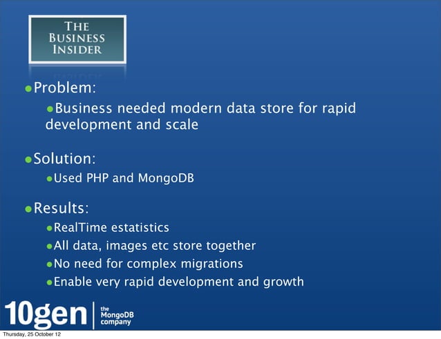 MongoDB Use Cases and Roadmap | PDF