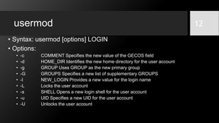 7 - User Administration in Red Hat | PPT
