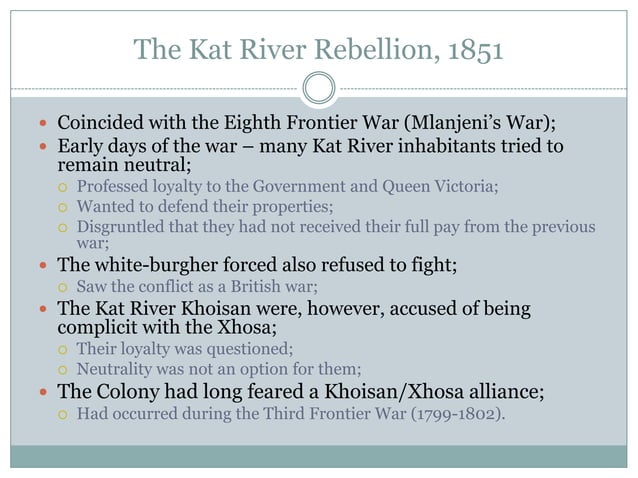 7 war & rebellion, eastern cape frontier | PPTX | Africa Travel ...