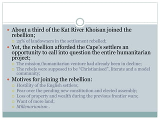 7 war & rebellion, eastern cape frontier | PPTX | Africa Travel ...