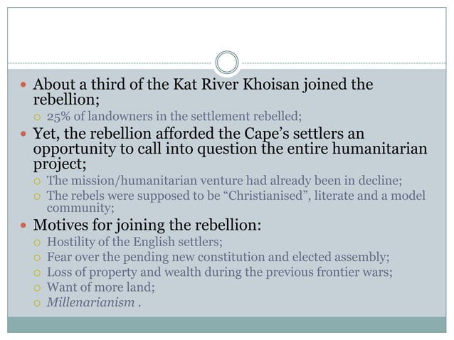 7 war & rebellion, eastern cape frontier | PPTX | Africa Travel ...