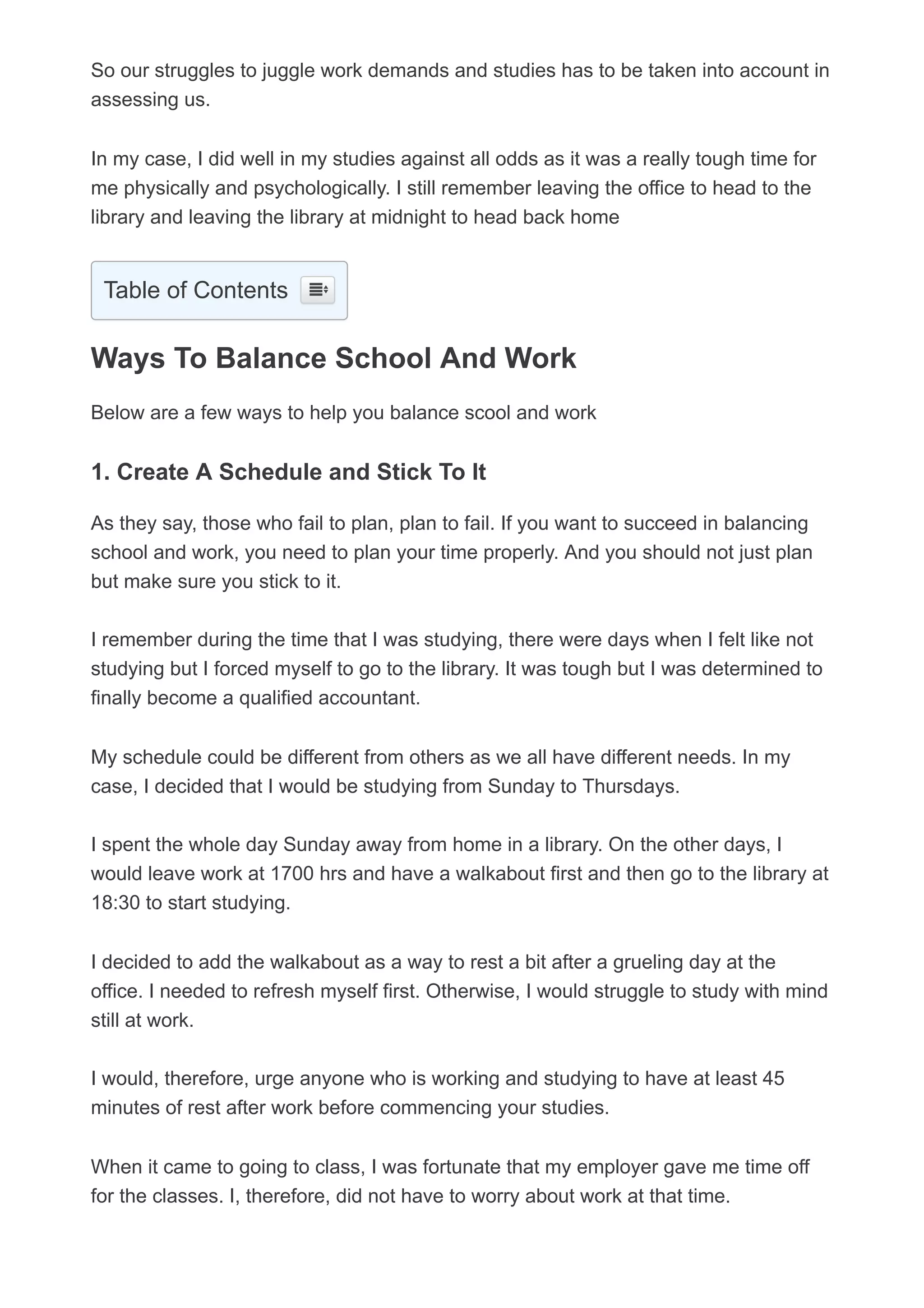 7 Ways To Balance School and Work | PDF