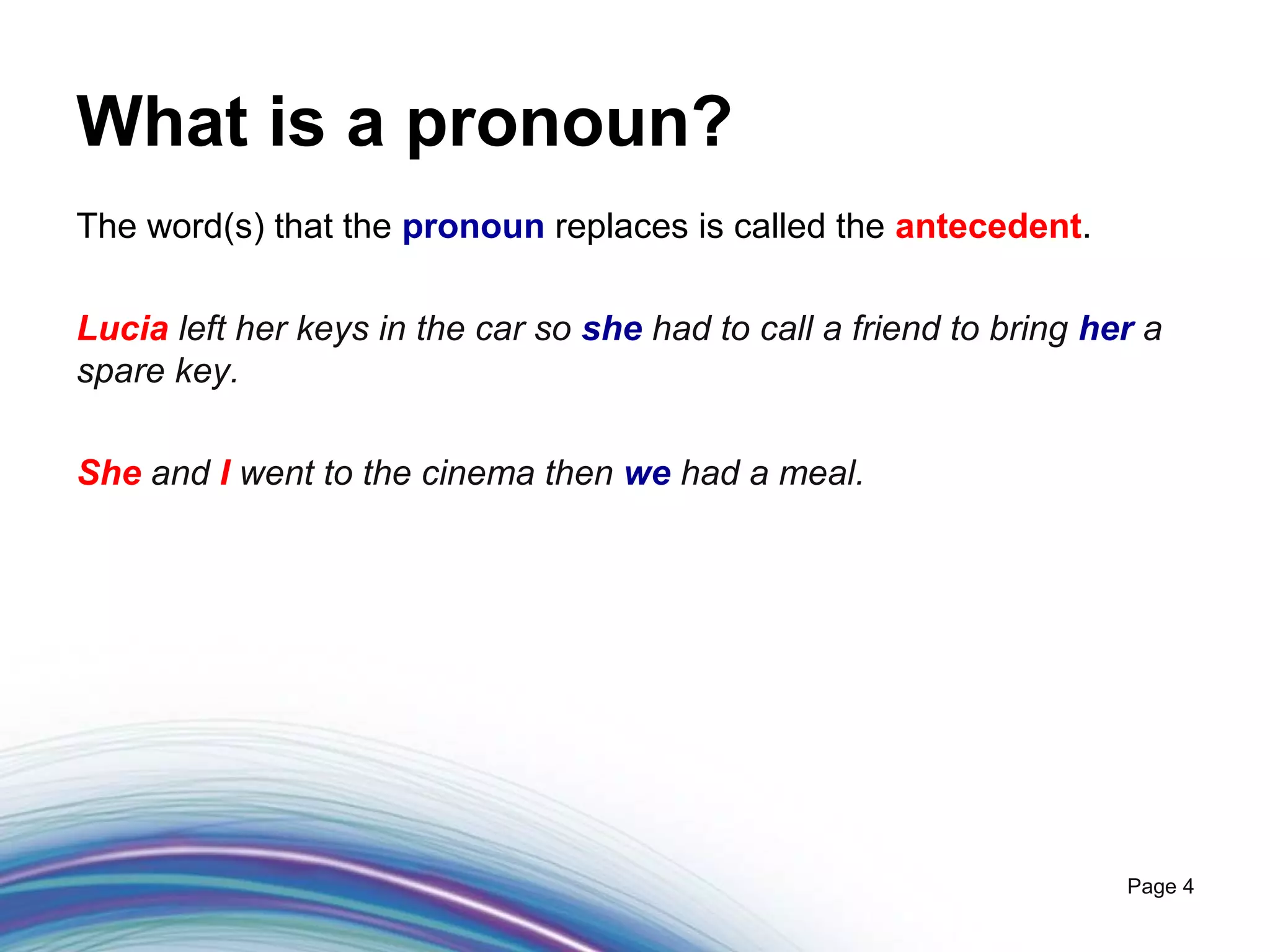Foundations of Grammar 7: What is a pronoun? | PPT