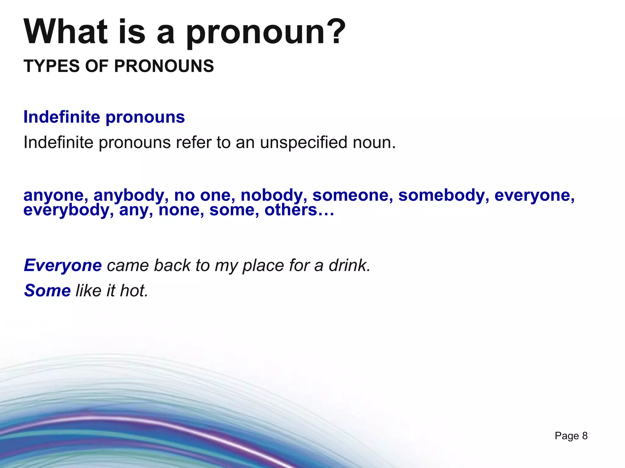 Foundations of Grammar 7: What is a pronoun? | PPT