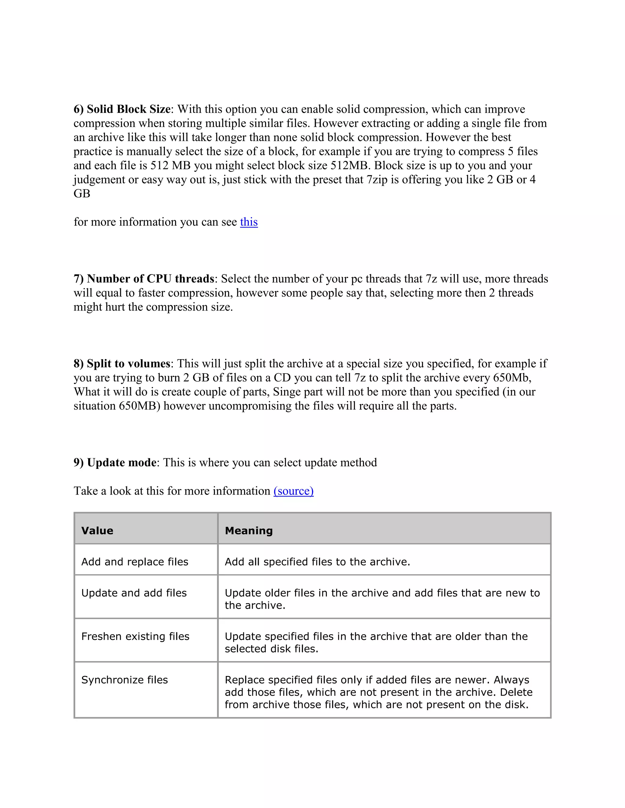 7-zip compression settings guide | PDF