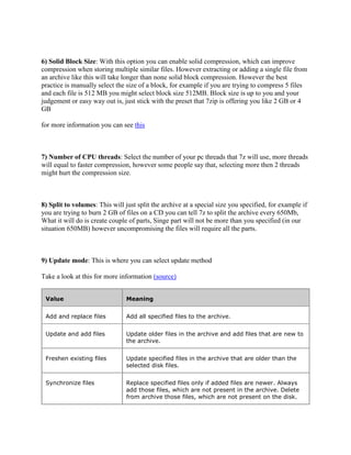 7-zip compression settings guide | PDF