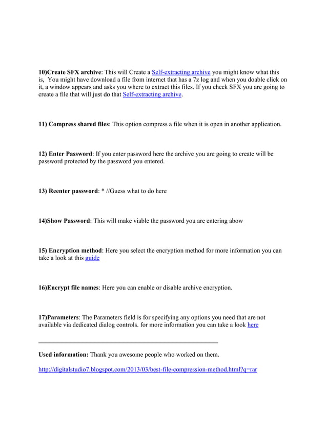 7-zip compression settings guide | PDF