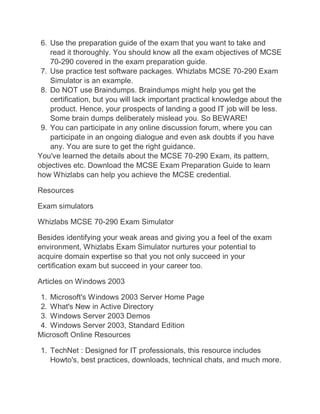 70 290 | PDF | Operating Systems | Computer Software and Applications