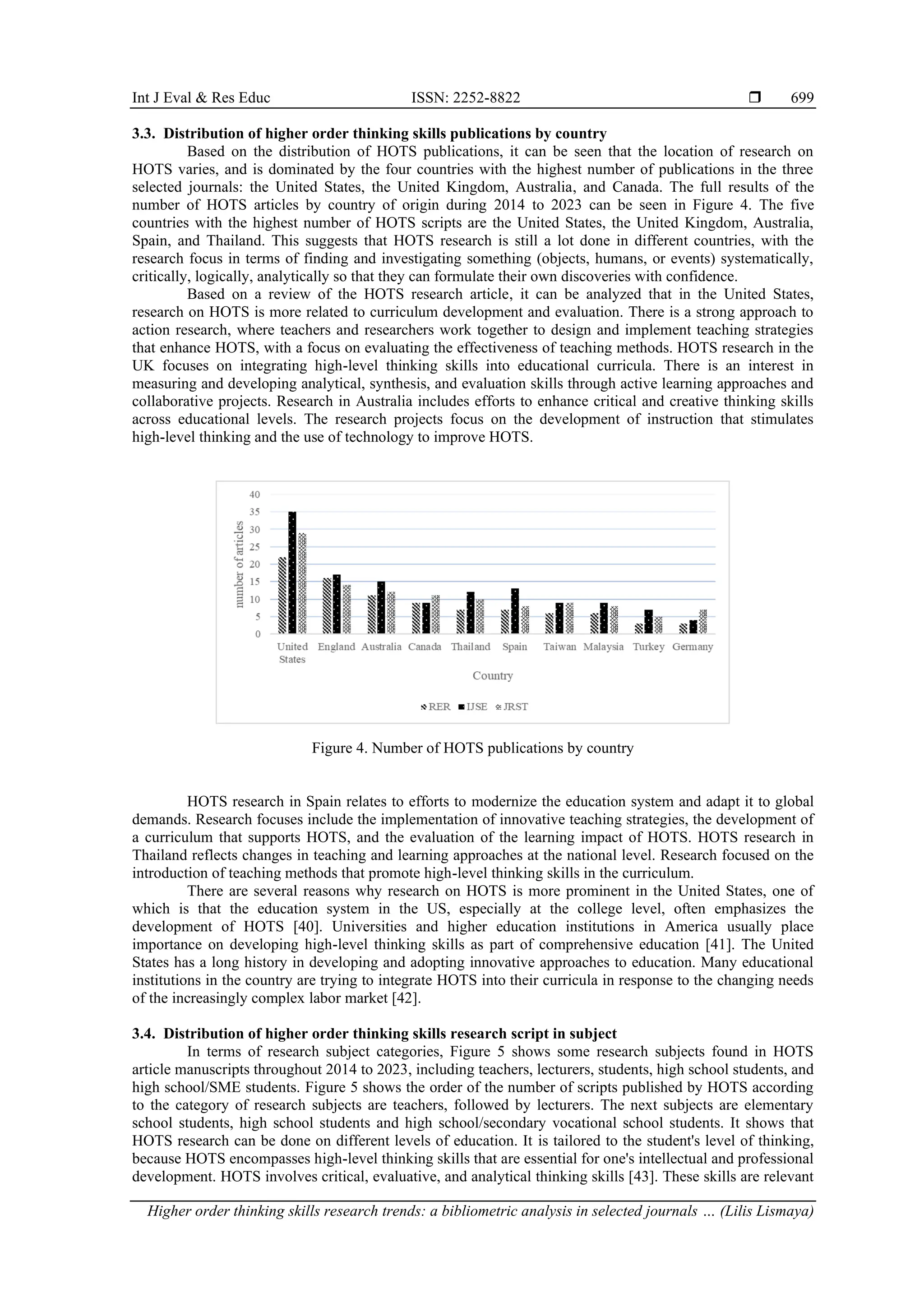 Higher order thinking skills research trends: a bibliometric analysis ...