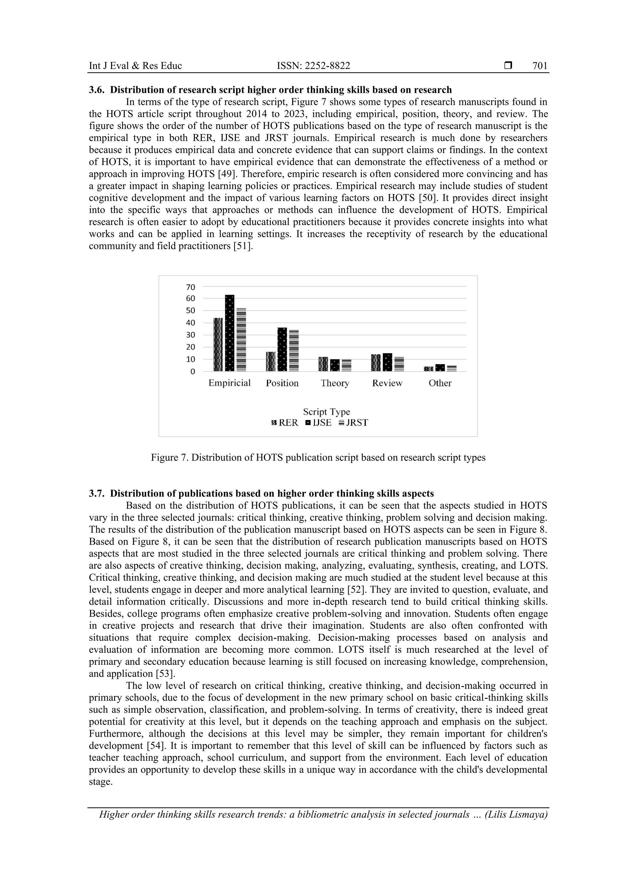 Higher order thinking skills research trends: a bibliometric analysis ...