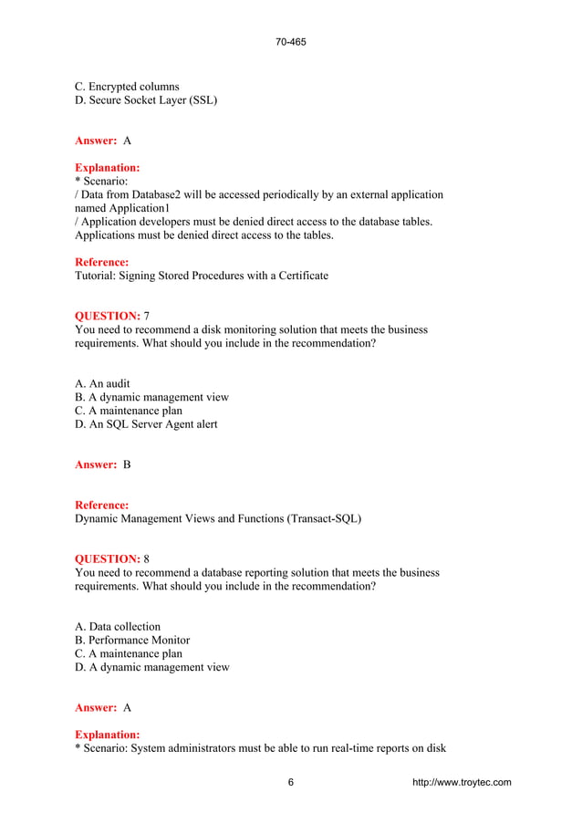 Designing Database Solutions for Microsoft SQL Server 2012 2012 Microsoft 70-465 Updated PDF ...