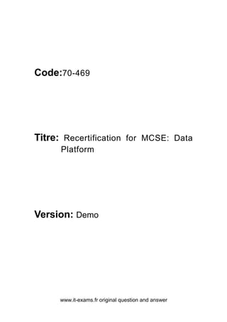 Microsoft MCSE 70-469 it braindumps | PDF | Databases | Computer Software and Applications