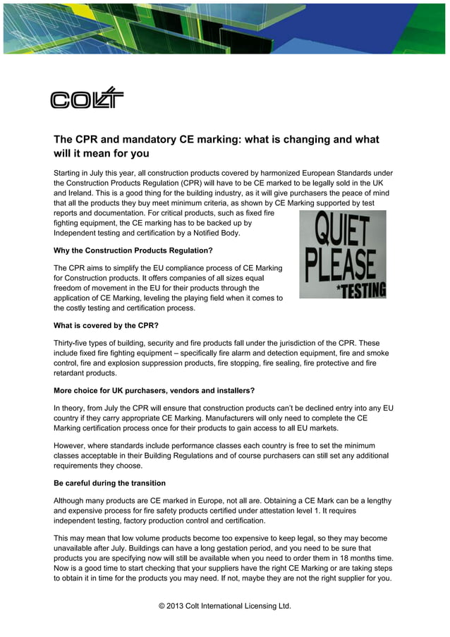 The CPR and mandatory CE marking: what is changing and what will it mean for you | DOC ...