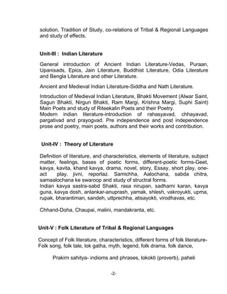 NTA UGC NET JRF - 70 tribal regional language-new updated syllabus | PDF