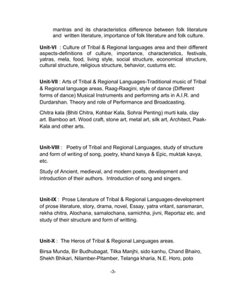 NTA UGC NET JRF - 70 tribal regional language-new updated syllabus | PDF