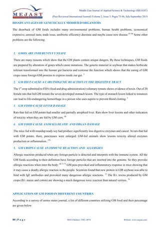 Impact of Genetically Modified Food on Human Health | PDF