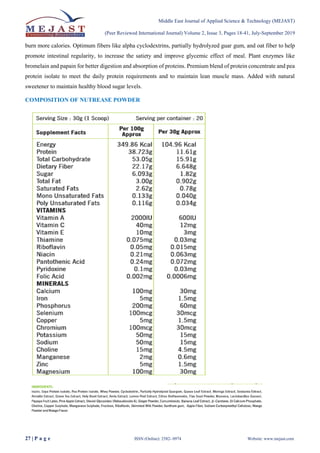 NUTREASE POWDER: Nutritional Therapy for Male & Female Fertility | PDF