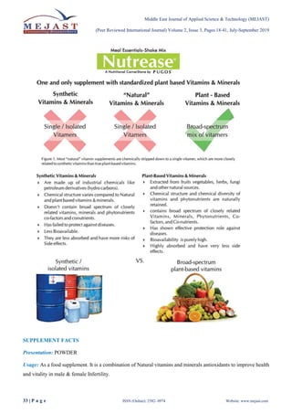 NUTREASE POWDER: Nutritional Therapy for Male & Female Fertility | PDF