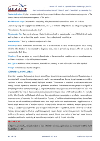 NUTREASE POWDER: Nutritional Therapy for Male & Female Fertility | PDF