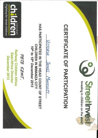 Certificate of Head Count of Street Children | PDF