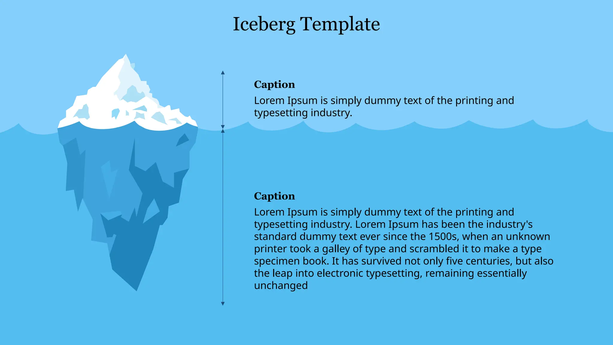 Iceberg Template to illustrate emerged vs immerged part of the iceberg ...