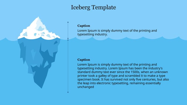 Iceberg Template to illustrate emerged vs immerged part of the iceberg | PPTX | Desktop ...