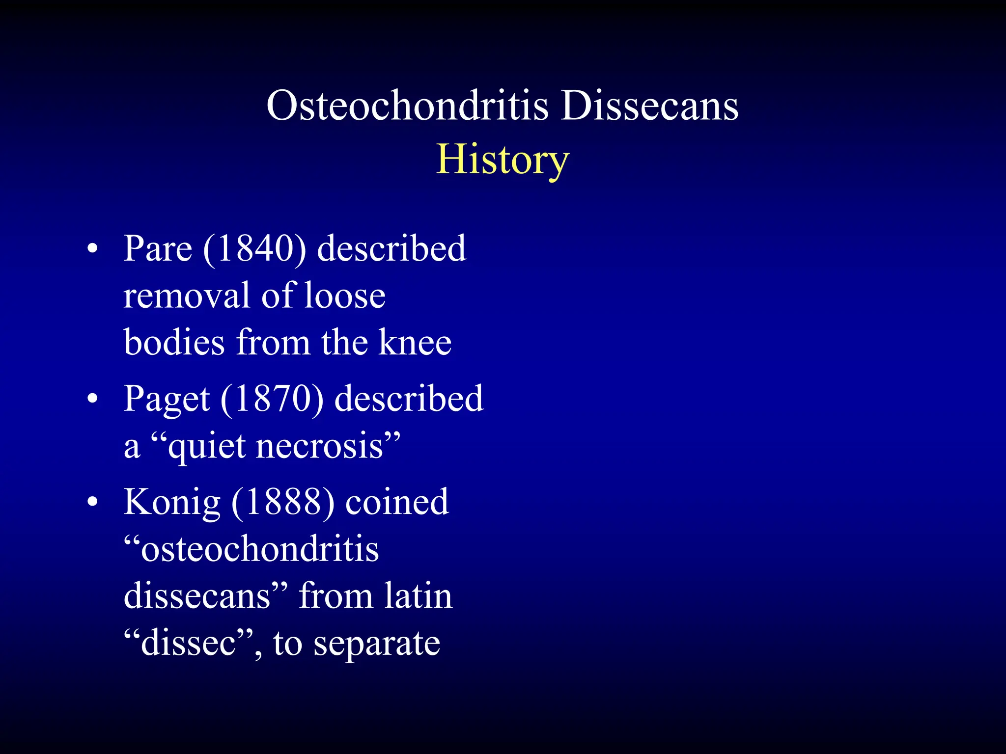 Osteocondritis disecante de rodilla juvenil | PPT