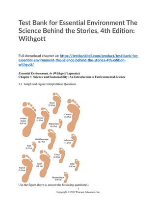 Test Bank for Essential Environment The Science Behind the Stories, 4th ...