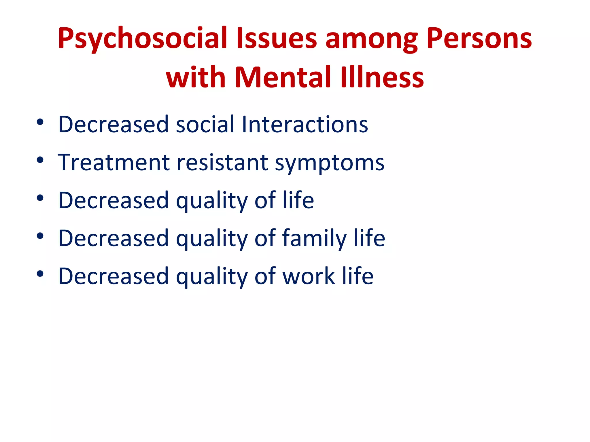 Psychosocial issues and Psychiatric Social Work Interventions in | PPT