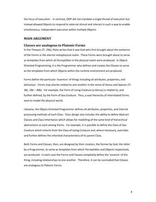 Philosophical Essay - Object Oriented Platonics | PDF