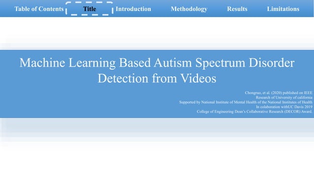 Detection of Autism Spectrum Disorder though video.pptx
