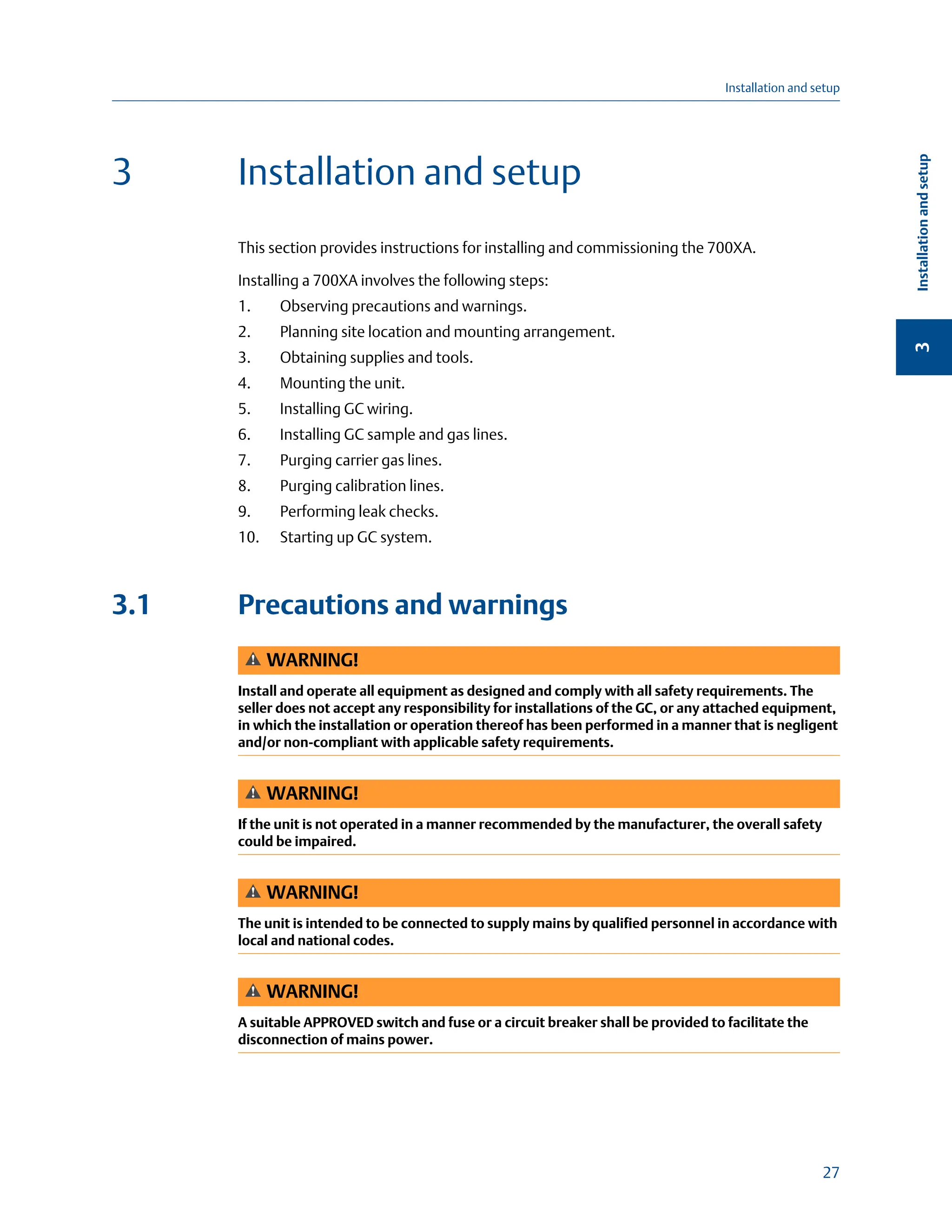 Gas Chrometograph 700xa Instruction Manual | PDF