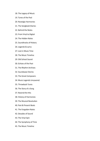 700+ Best YouTube Music Channel Name Ideas in 2025 | Upanishad ...