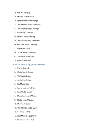 700+ Best YouTube Music Channel Name Ideas in 2025 | Upanishad ...