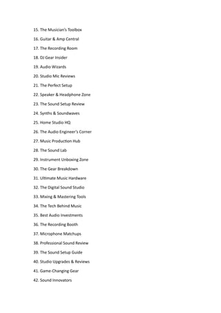 700+ Best YouTube Music Channel Name Ideas in 2025 | Upanishad ...