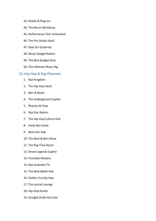 700+ Best YouTube Music Channel Name Ideas in 2025 | Upanishad ...