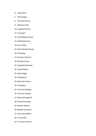 700+ Best YouTube Music Channel Name Ideas in 2025 | Upanishad ...