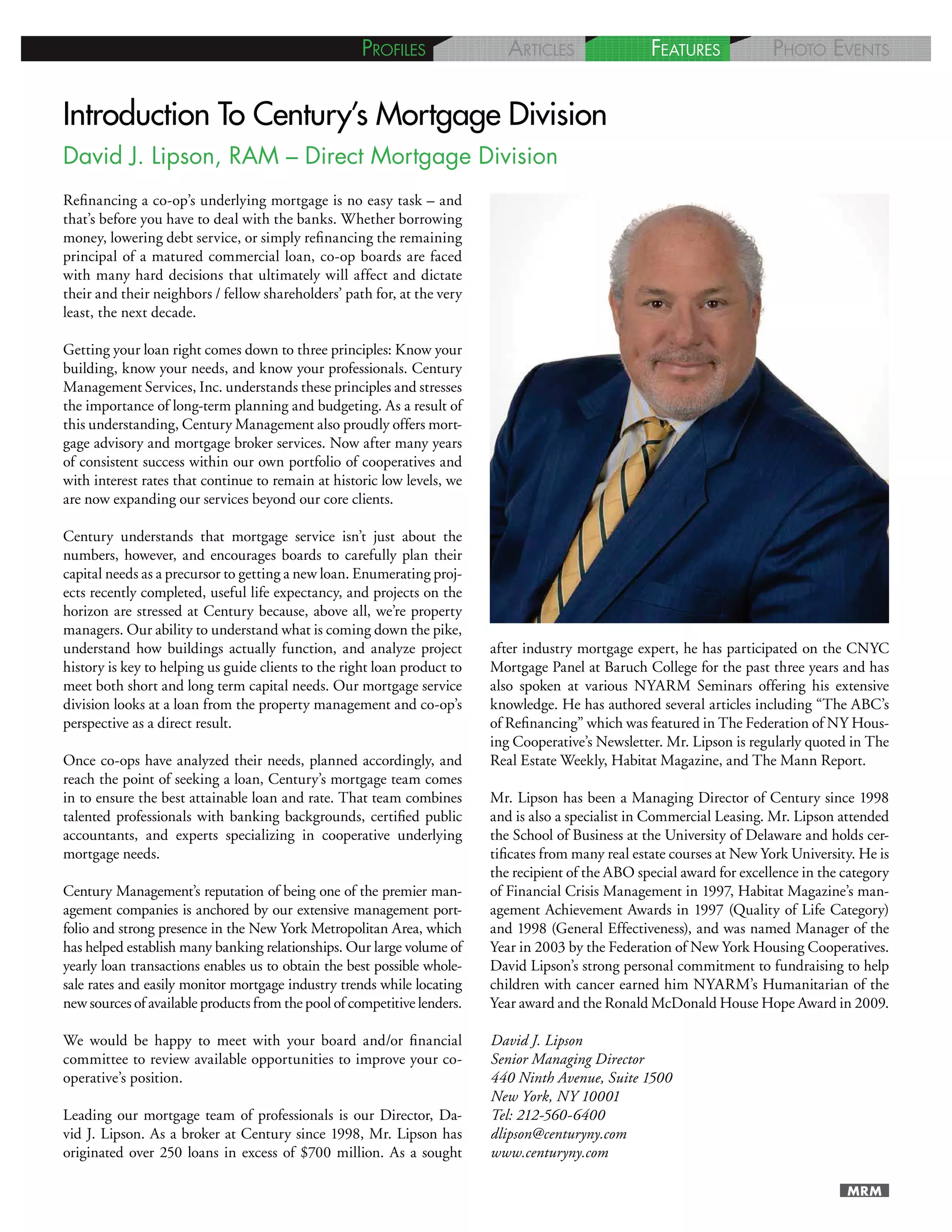 Mann Report Intro Century Mortgage Division | PDF