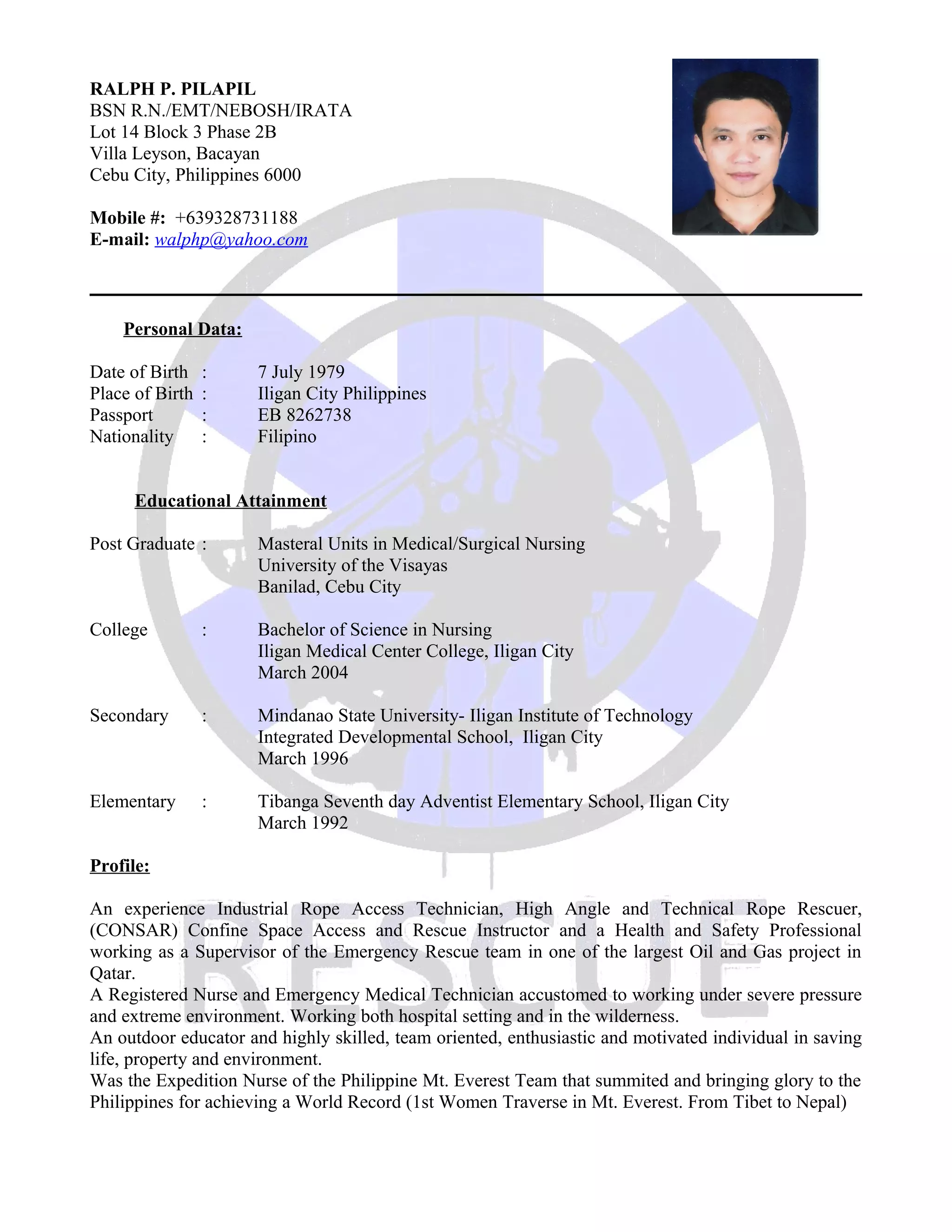 Ralph Pilapil CV 9-26-16 | PDF