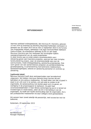 Getuigschrift Woonstad Rotterdam | PDF