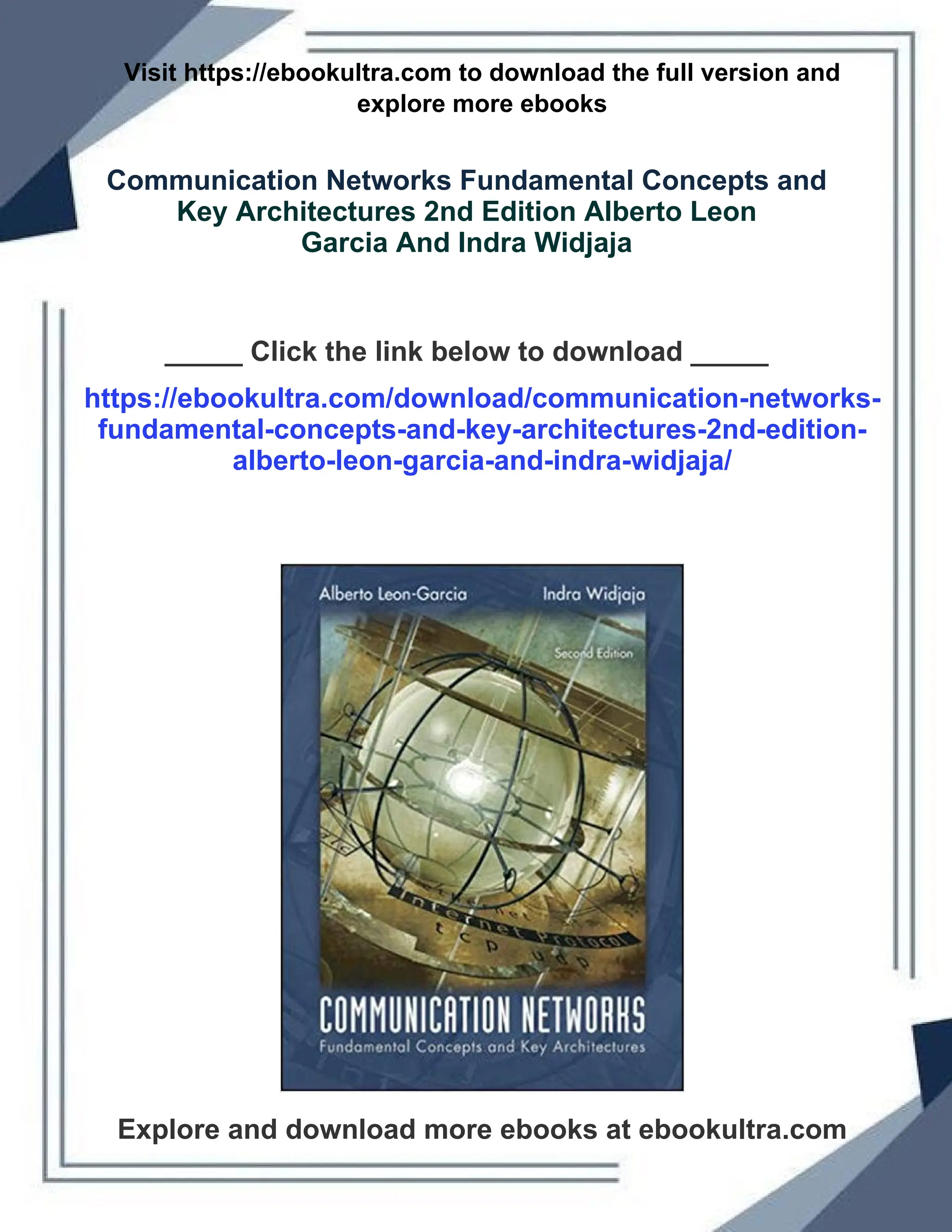 Communication Networks Fundamental Concepts and Key Architectures 2nd ...