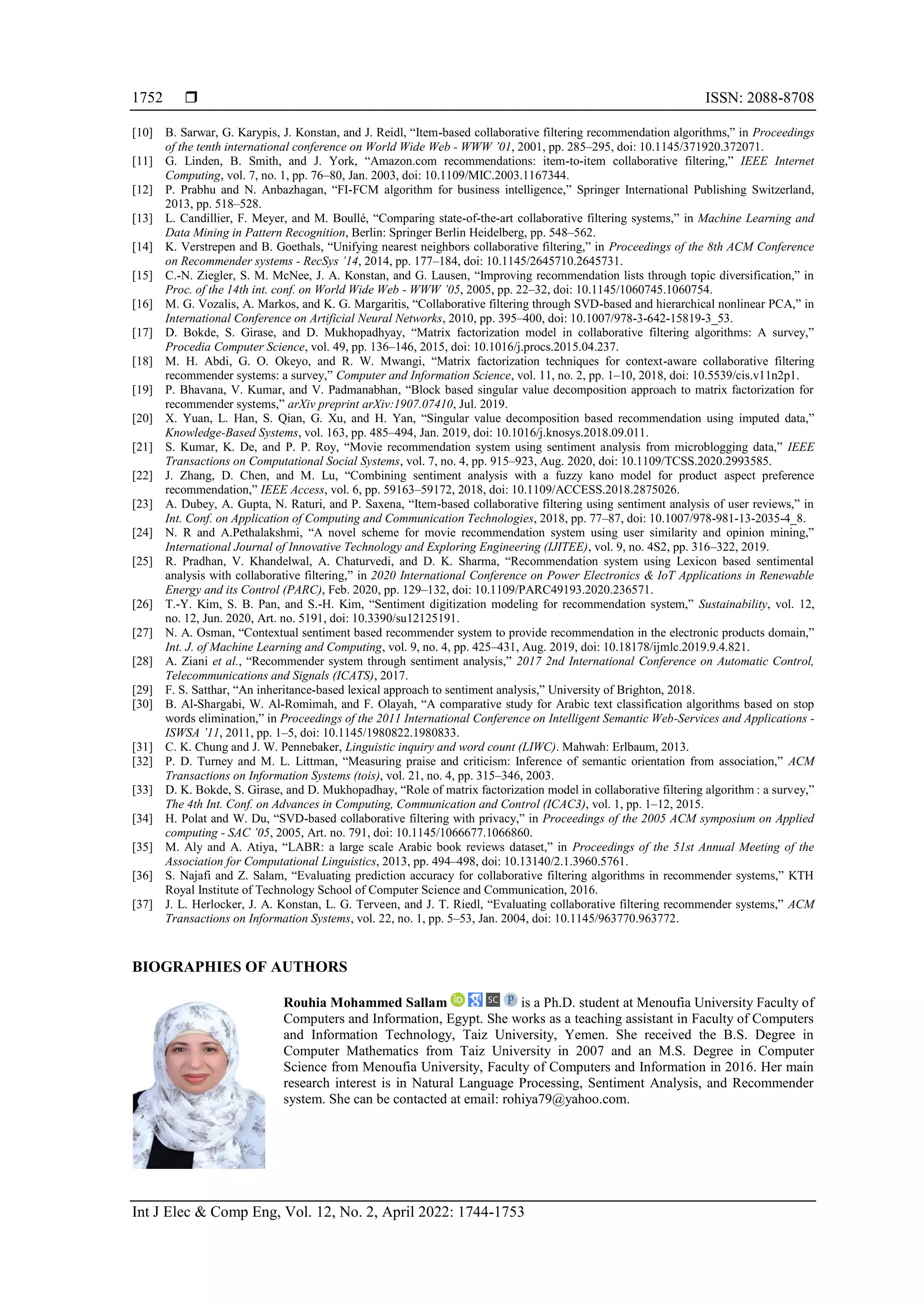 Improving collaborative filtering using lexicon-based sentiment ...