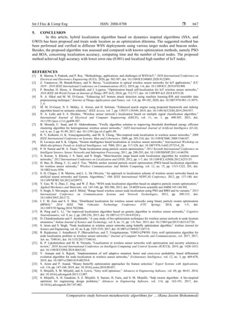 Comparative study between metaheuristic algorithms for internet of ...